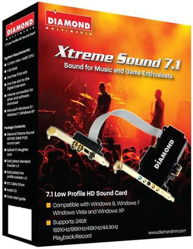 DIAMOND XS71HD Xtreme Sound 7.1 PCI-e Low Profile 24 Bit Record and ...