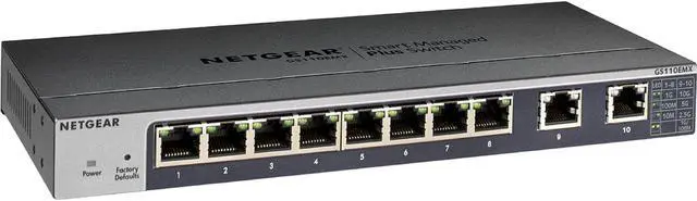 Open Box: NETGEAR GS110EMX-100NAS 8-port Gigabit Switches with 10 ...