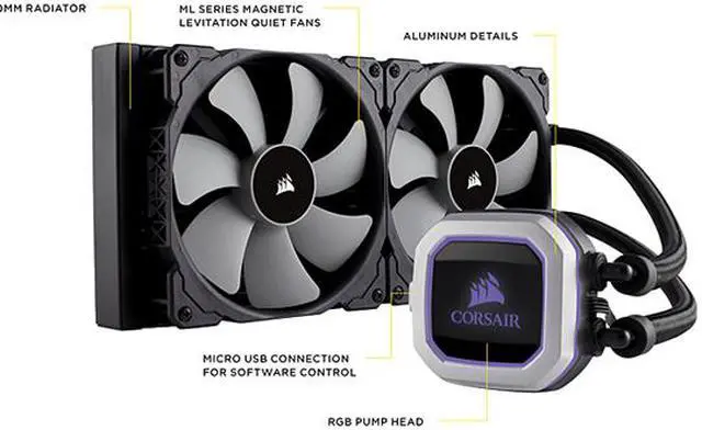 Open Box: Corsair Hydro Series, H115i PRO RGB, CW-9060032-WW, 280mm ...