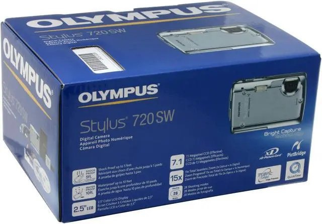 OLYMPUS Stylus 720 SW Silver 7.1 MP Digital Camera w/10 ft. Waterproof ...