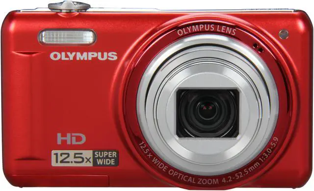 OLYMPUS VR-320 Red 14 MP 24mm Wide Angle Digital Camera - Newegg.com