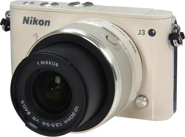 Nikon 1 J3 27641 Beige Advanced Camera with 10-30mm VR 1 NIKKOR Lens ...