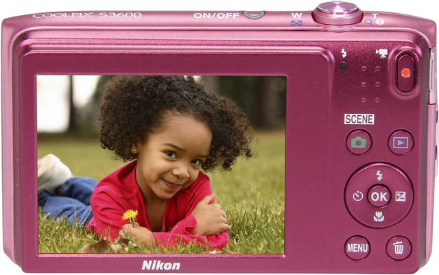 Nikon COOLPIX S3600 Pink 20.1 MP 25mm Wide Angle Digital Camera ...