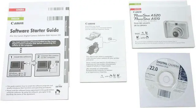 Canon 0122B001 Silver 3.2MP PowerShot A510 + Selphy CP400 Printer ...