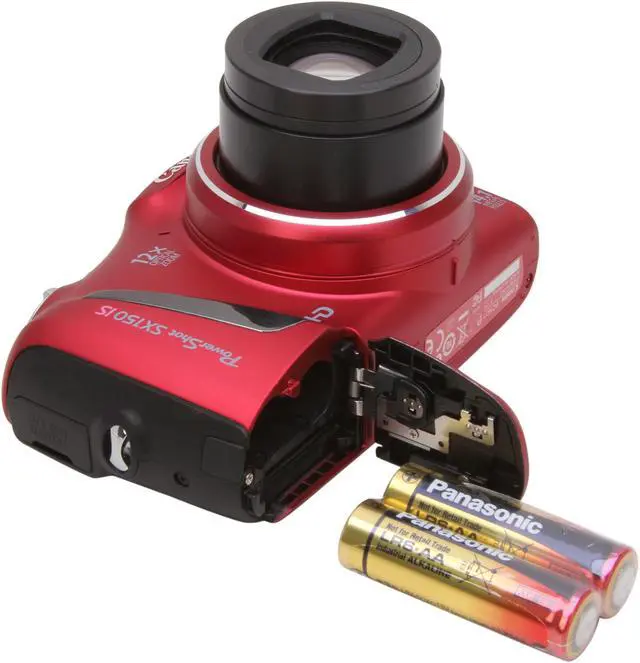 Canon PowerShot SX150 IS Red 14.1 MP 28mm Wide Angle Digital Camera ...