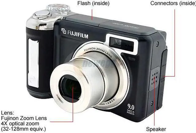 FUJIFILM FinePix E900 Black 9.0 MP Digital Camera - Newegg.com