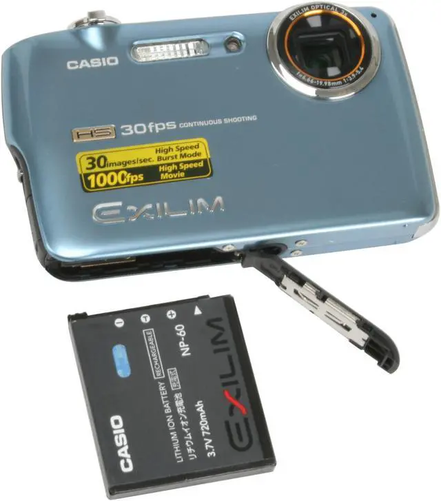 CASIO EXILIM EX-FS10 Blue 9.1 MP Digital Camera - HIGH-SPEED - Newegg.com