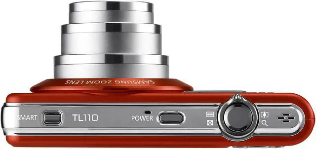 SAMSUNG TL110 Tomato Orange 14.2 MP 27mm Wide Angle Digital Camera HDTV ...