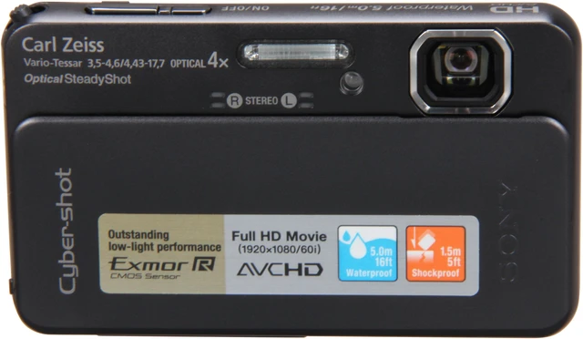 SONY DSCTX10/B Black 16.2 MP Waterproof Shockproof 25mm Wide Angle ...