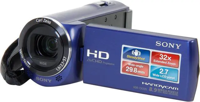 SONY HDR-CX220/L Blue Full HD HDD/Flash Memory Camcorder - Newegg.com