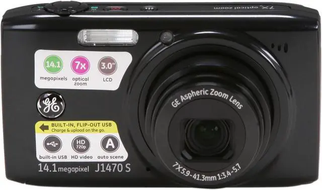 GE J1470S-BK Black 14 MP Digital Camera - Newegg.com
