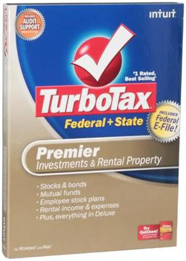 TurboTax Premier Federal + State + eFile 2008 - Newegg.com
