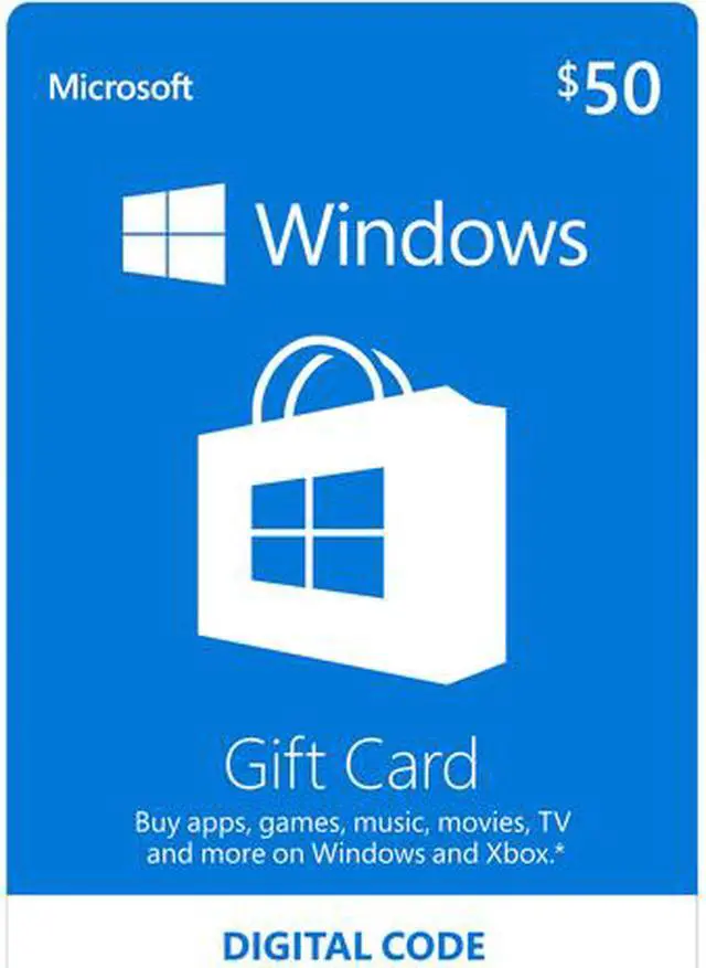 Microsoft Windows Store Gift Card - $50 (Email Delivery) - Newegg.com