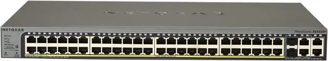 NETGEAR 48 Port 10/100 PoE Smart Switch + 2 Gig and 2 Combo ports ...