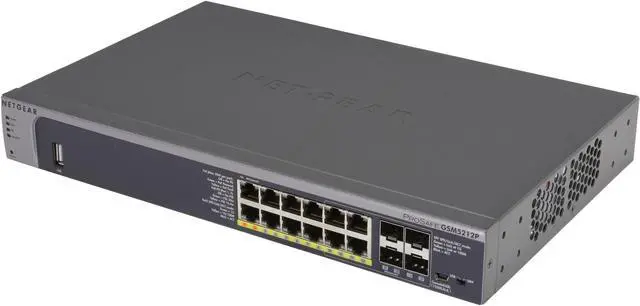 NETGEAR ProSafe GSM5212P-100NES 12-Port Gigabit PoE+ Desktop L2 ...