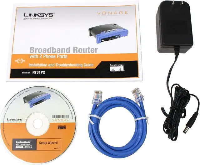LINKSYS RT31P2 Broadband Router with 2 Phone Ports. Powered by Vonage ...