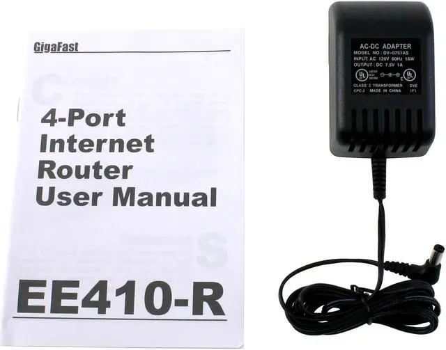 GIGAFAST EE410-R 10/100Mbps Cable/DSL/Ethernet Broadband Router ...