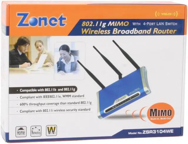 Zonet ZSR3104WE MIMO Wireless Broadband Router - Newegg.com