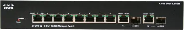 Cisco SF302-08 (SRW208G-K9-NA) 8-port 10/100 Managed Switch with ...
