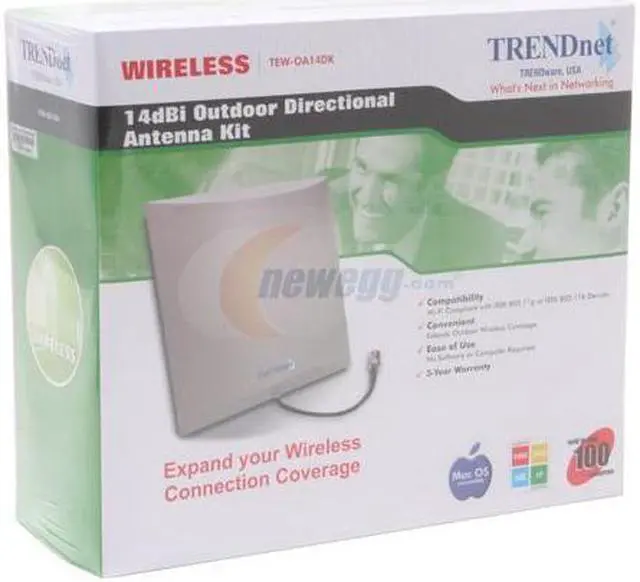 TRENDnet TEW-OA14DK 14dBi Outdoor Directional Antenna with 6ft. Reverse ...