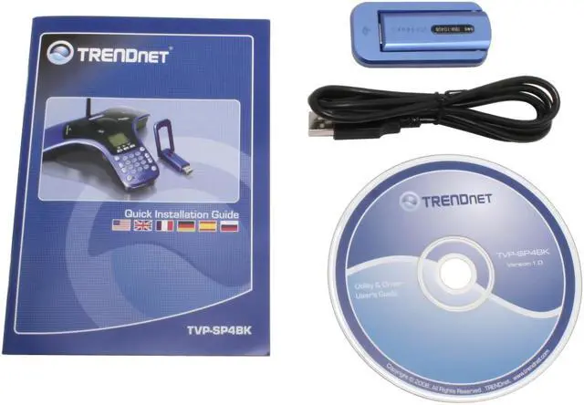 TRENDNET TVP-SP4BK ClearSky Bluetooth Wireless VoIP Conference Phone ...