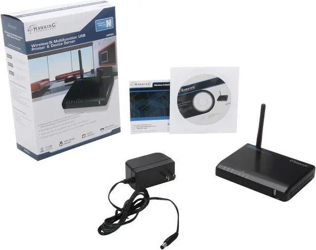 HAWKING HMPS2U Wireless-N Multifunction USB Printer & Device Server ...