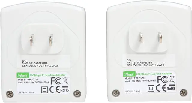 Rosewill RPLC-201KIT 200Mbps Powerline AV Mini Wall-Plug Adapter ...