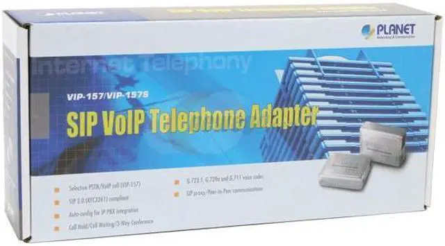 Open Box: PLANET VIP-157 1 FXS / 1 FXO SIP Analog Telephone Adapter ...