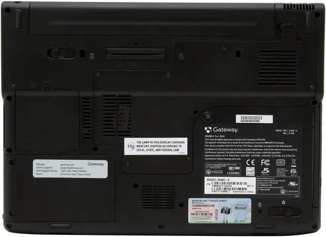 Gateway Laptop Intel Core 2 Duo T7400 2GB Memory 100GB HDD ATI Mobility ...