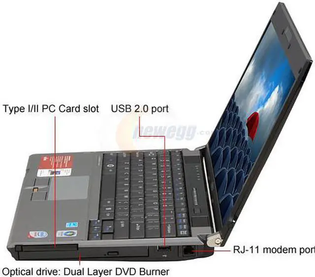 Fujitsu LifeBook 12.1" Intel Core 2 Duo SL7100 LV 1GB Memory DDR2 667 ...