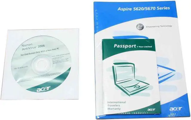 Acer Laptop Aspire Intel Core Duo T2300 1GB Memory 120GB HDD ATI ...