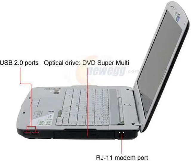Acer Laptop Aspire AMD Turion 64 X2 TL-60 2GB Memory 250GB HDD NVIDIA ...