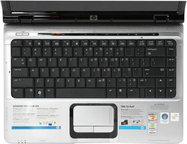 HP Laptop Pavilion AMD Turion 64 X2 TL-58 2GB Memory 250GB HDD NVIDIA ...