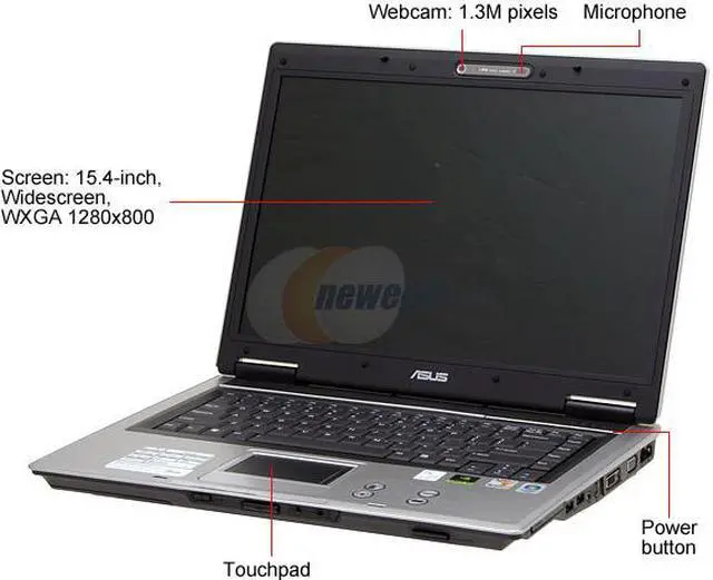ASUS F3 Series 15.4" AMD Turion 64 X2 TL-50 1GB Memory DDR2 667 Windows ...
