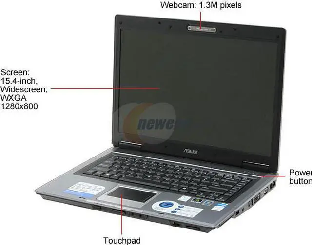 ASUS F3 Series 15.4" Intel Core 2 Duo T7250 1GB Memory Windows Vista ...