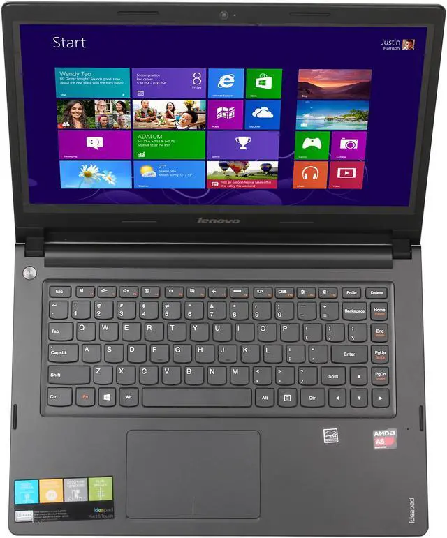 Lenovo Laptop IdeaPad AMD A6-5200 4GB Memory 500GB HDD AMD Radeon HD 8400 14.0" Touch Screen ...