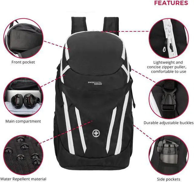 Swissdigital Black Kangroo Foldable Backpack - Ultra Lightweight ...