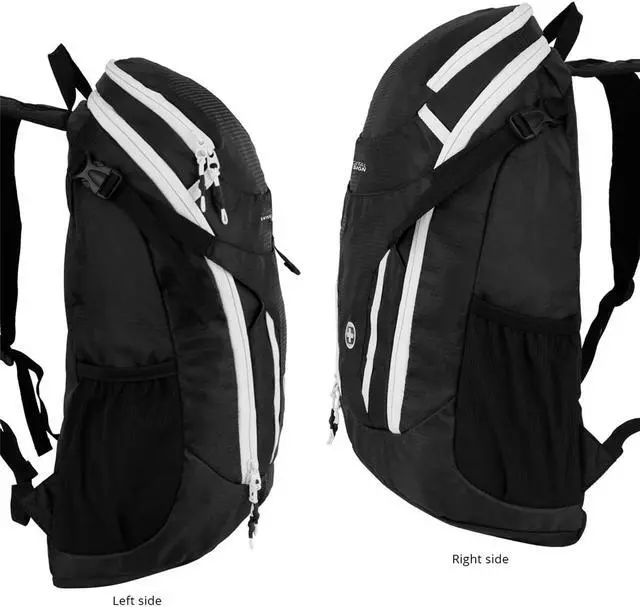 Swissdigital Black Kangroo Foldable Backpack - Ultra Lightweight ...