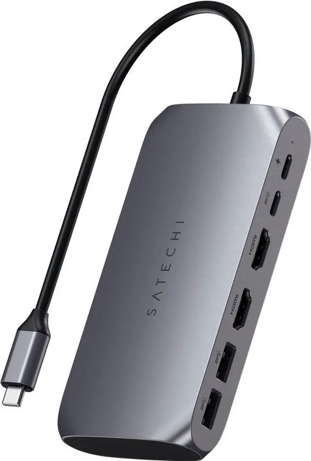 Satechi USB-C Multimedia Adapter for M1/M2 with 2 4K HDMI, USB C PD ...