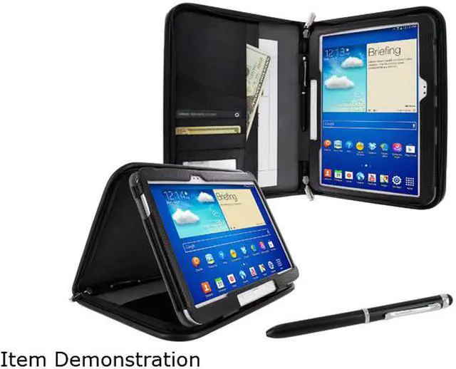 rooCASE Black Executive Portfolio Case for Galaxy Tab 3 10.1 Model RC ...