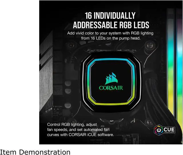 Open Box: CORSAIR iCUE H60i RGB PRO XT, 120mm Radiator, Single 120mm PWM Fan, Software Control ...