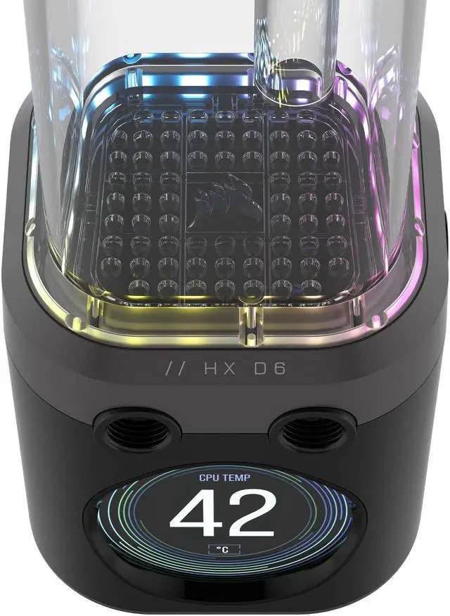 The CORSAIR iCUE LINK XD6 RGB ELITE LCD Pump/Reservoir offers high ...