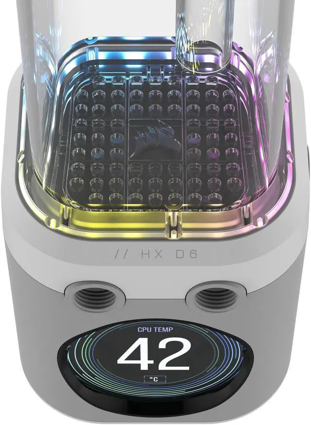 The CORSAIR iCUE LINK XD6 RGB ELITE LCD Pump/Reservoir offers high ...