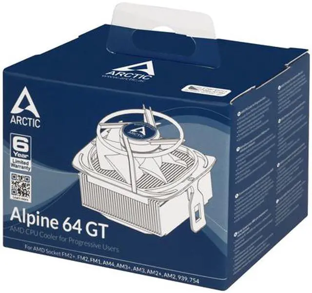 Open Box: ARCTIC Alpine 64 GT CPU Cooler - AMD, Supports Multiple ...