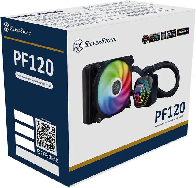 SilverStone PF120-ARGB AIO CPU Liquid Cooling/ARGB/Single 120mm PWM Fan ...
