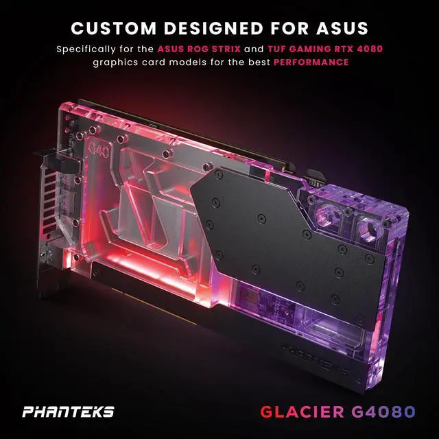 Phanteks Glacier G4080 ASUS GPU Block for ASUS ROG STRIX / TUF gaming ...