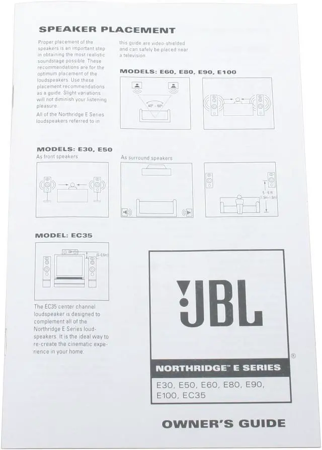 JBL NORTHRIDGE E EC35 Center Channel (Black Ash) 75 watts Continuous ...