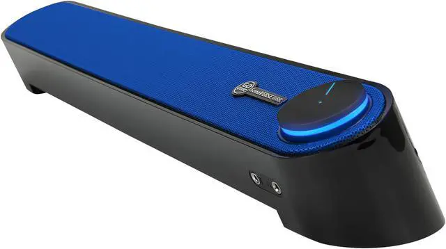 Desktop Computer Sound Bar Speaker w/ Easy Access Headphone & Mic Jacks ...