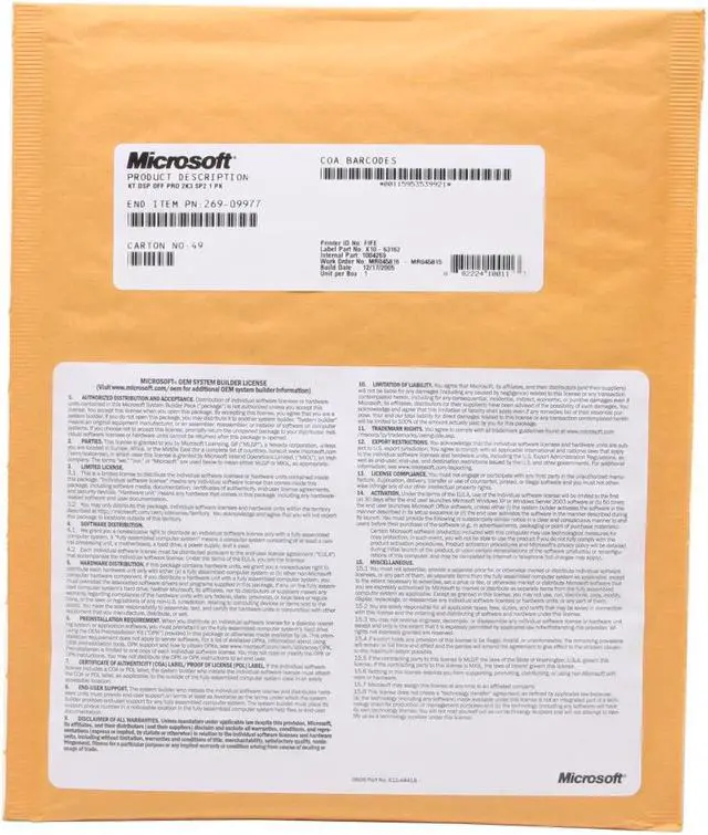 Microsoft Office Professional 2003 SP2 Single Pack - Newegg.com