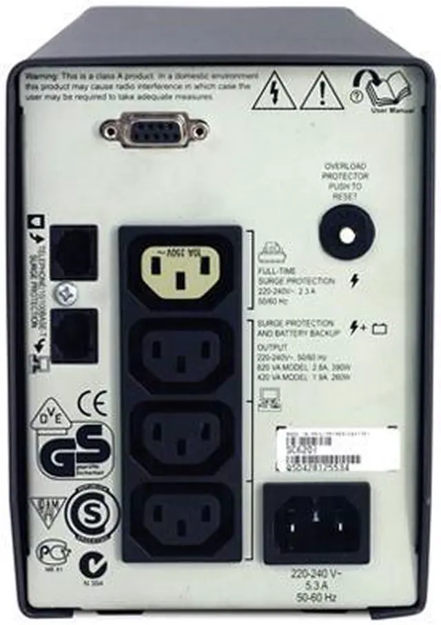 APC SC620I 620 VA 390 Watts (1) IEC 320 C13 (3) IEC 320 C13 (2) IEC ...